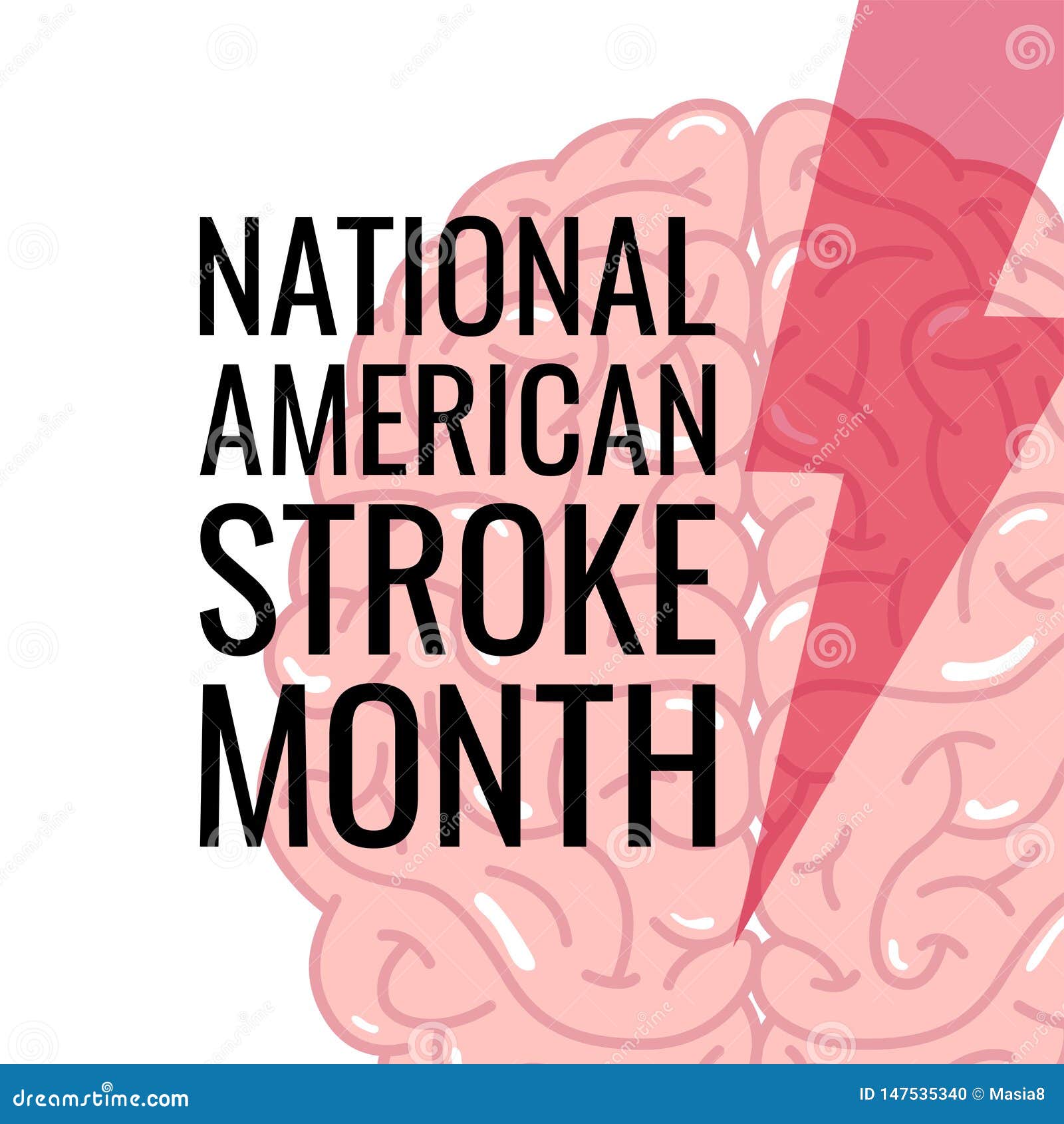 Stroke Awareness Month Design in Flat Style Stock Vector - Illustration ...