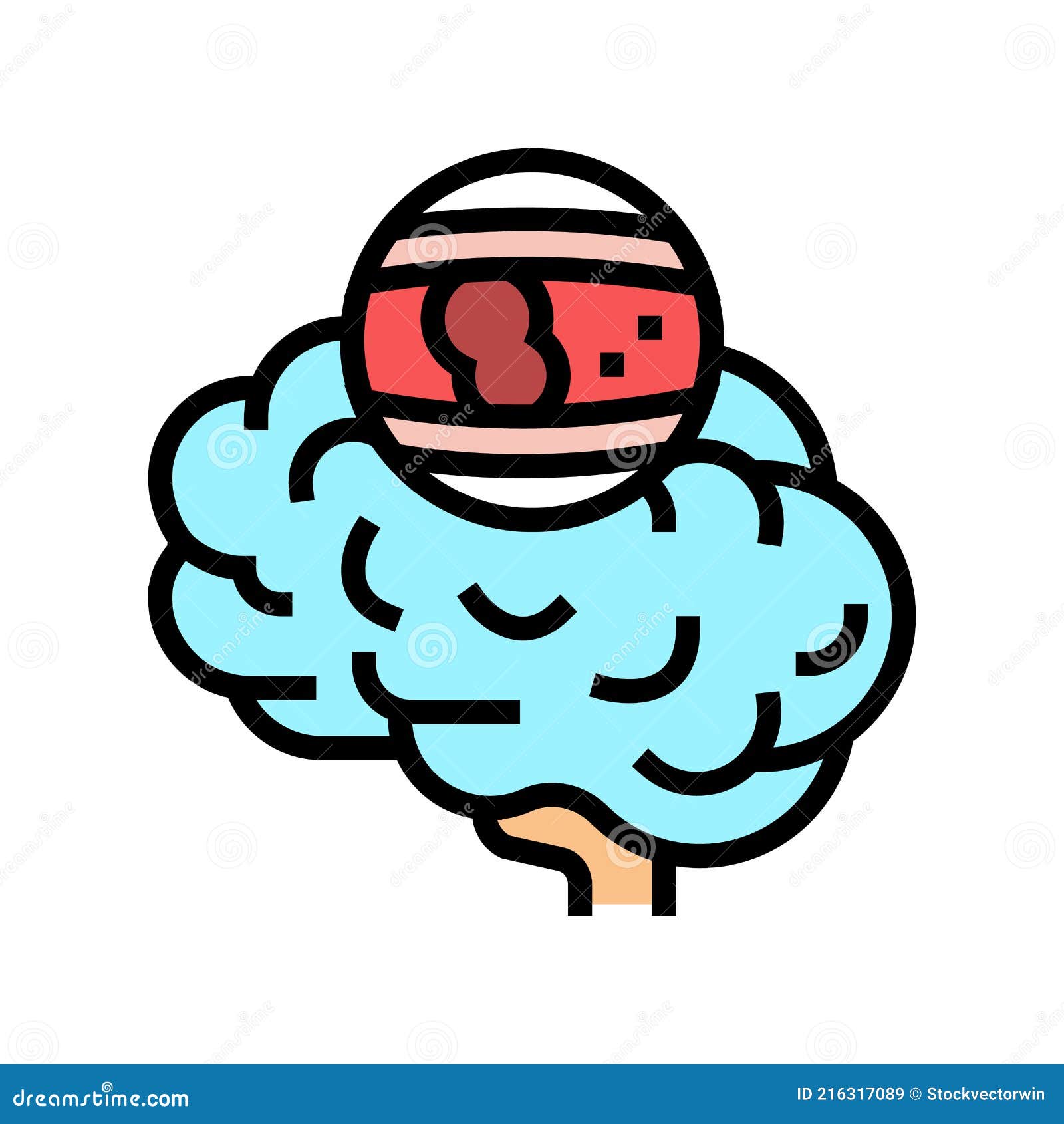 Stroke Brain Problem Color Icon Vector Illustration Stock Vector ...