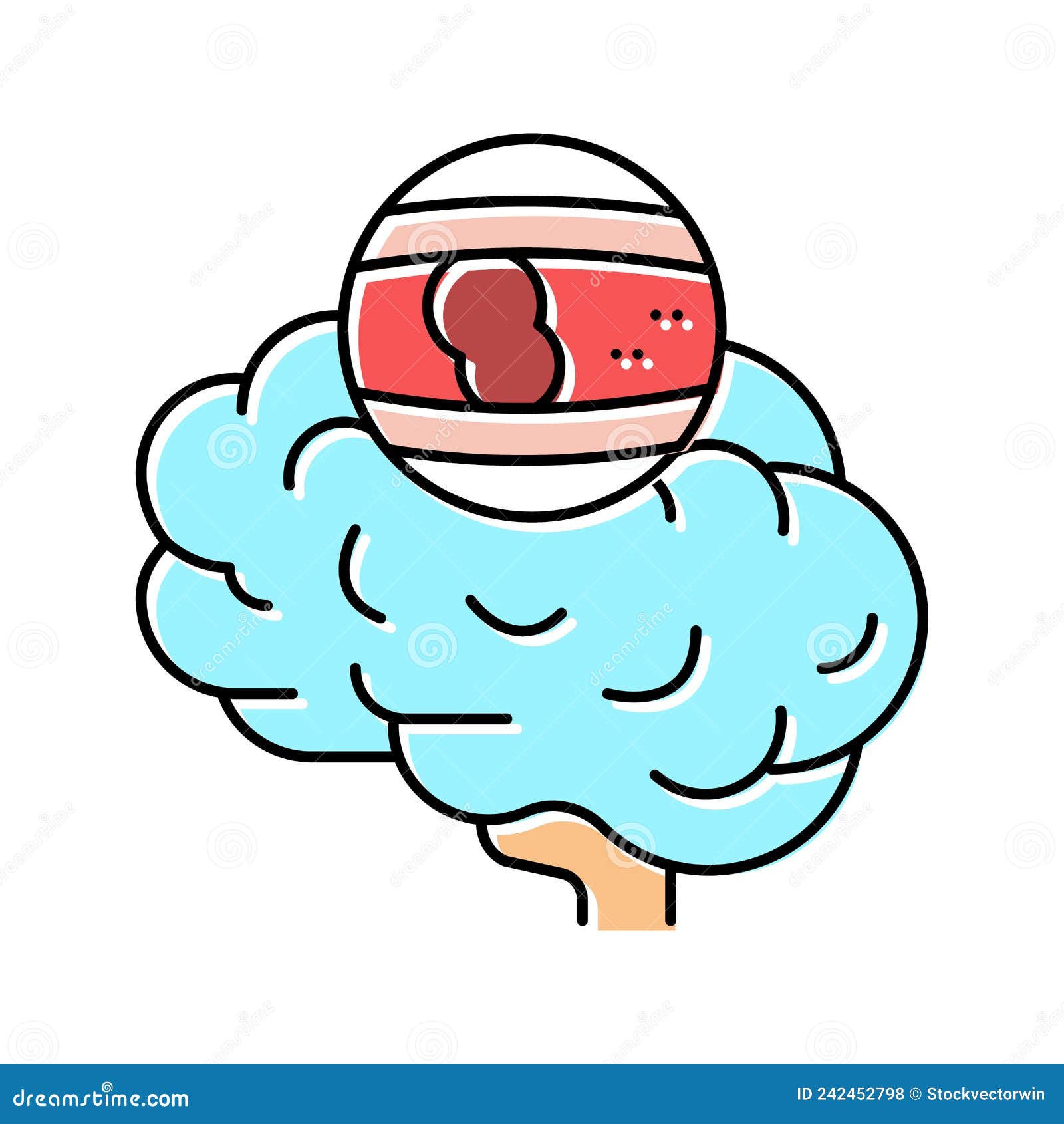 Stroke Brain Problem Color Icon Vector Illustration Stock Vector ...