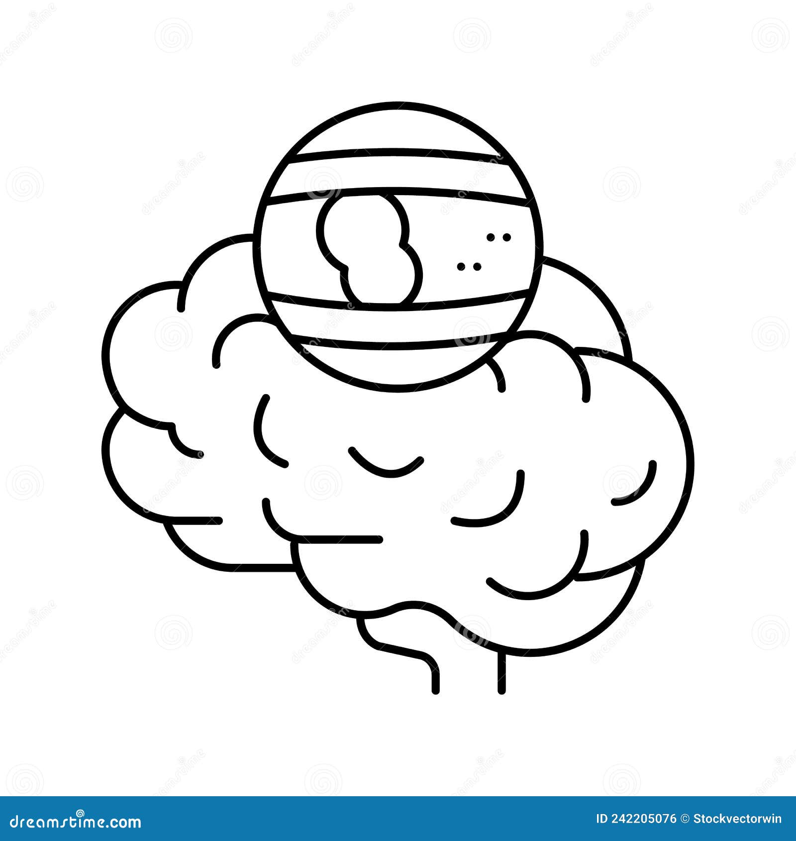 Stroke Brain Problem Line Icon Vector Illustration Stock Vector ...