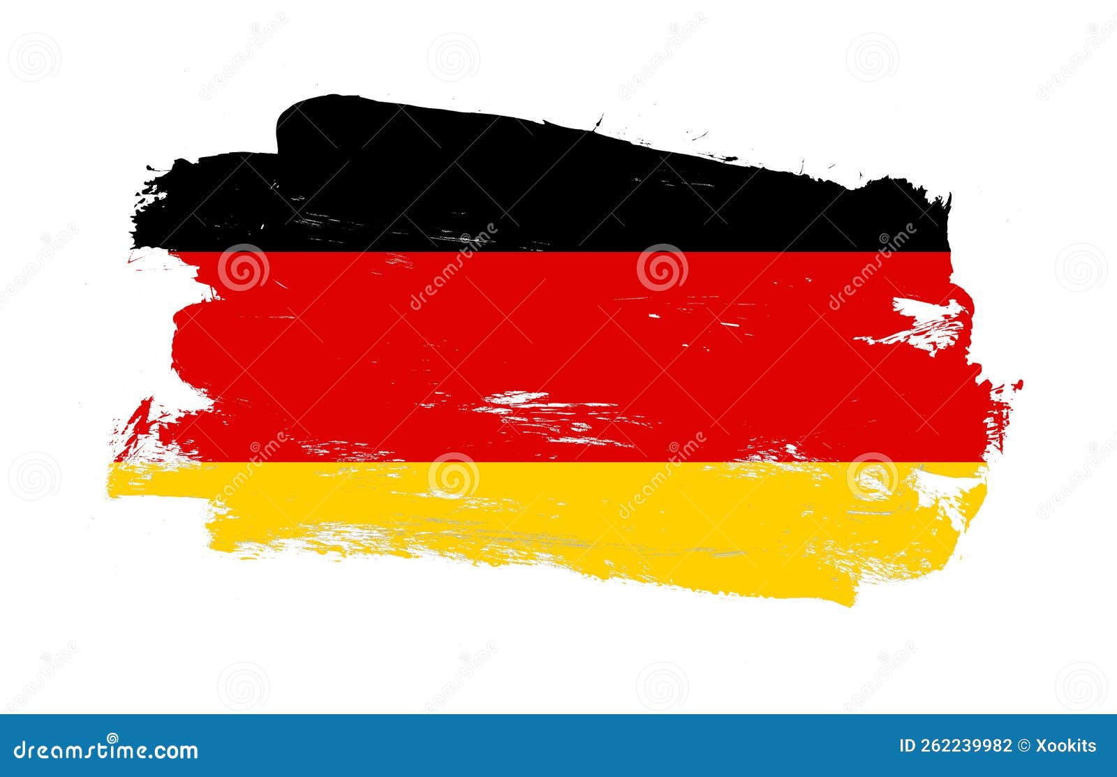 Stroke Brush Painted Distressed Flag of Germany on White Background ...