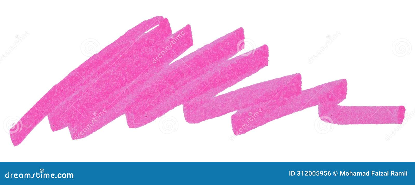 Stroke Drawn with Pink Marker Isolated on White Stock Photo - Image of ...
