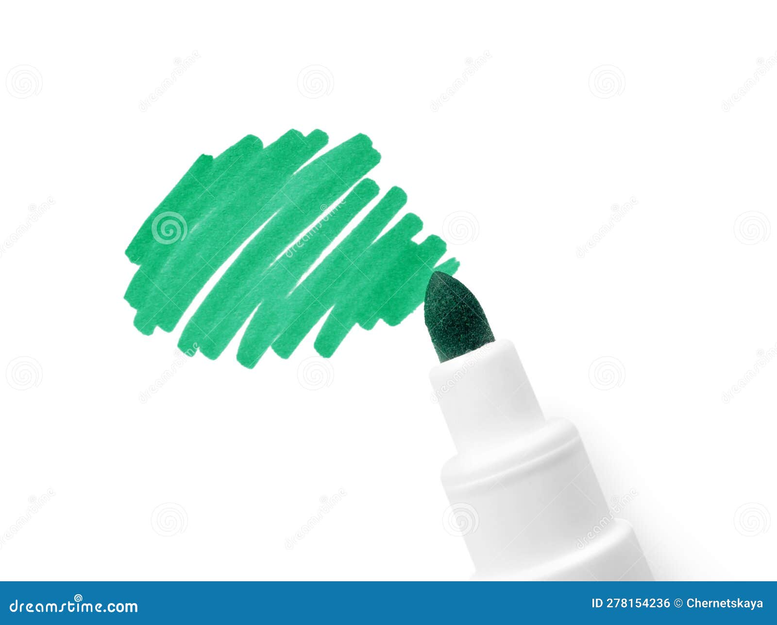 Stroke Drawn with Turquoise Marker Isolated on White Stock Photo ...