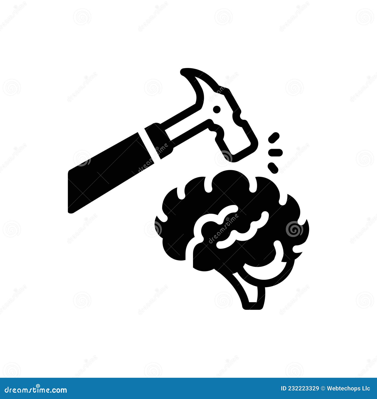 Black Solid Icon for Stroke, Mind and Memory Stock Vector ...