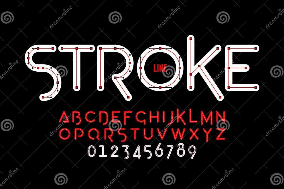 Stroke line font stock vector. Illustration of curve - 167555937 Stroke line font stock vector. Illustration of curve - 167555937
