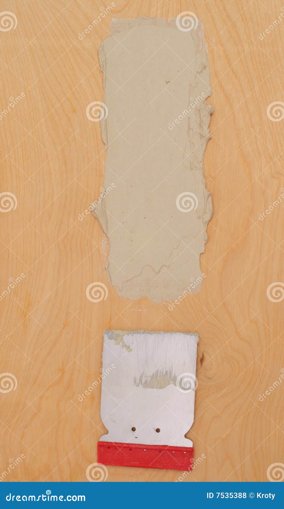 The Stroke of Plaster and the Scraper Stock Photo - Image of ...