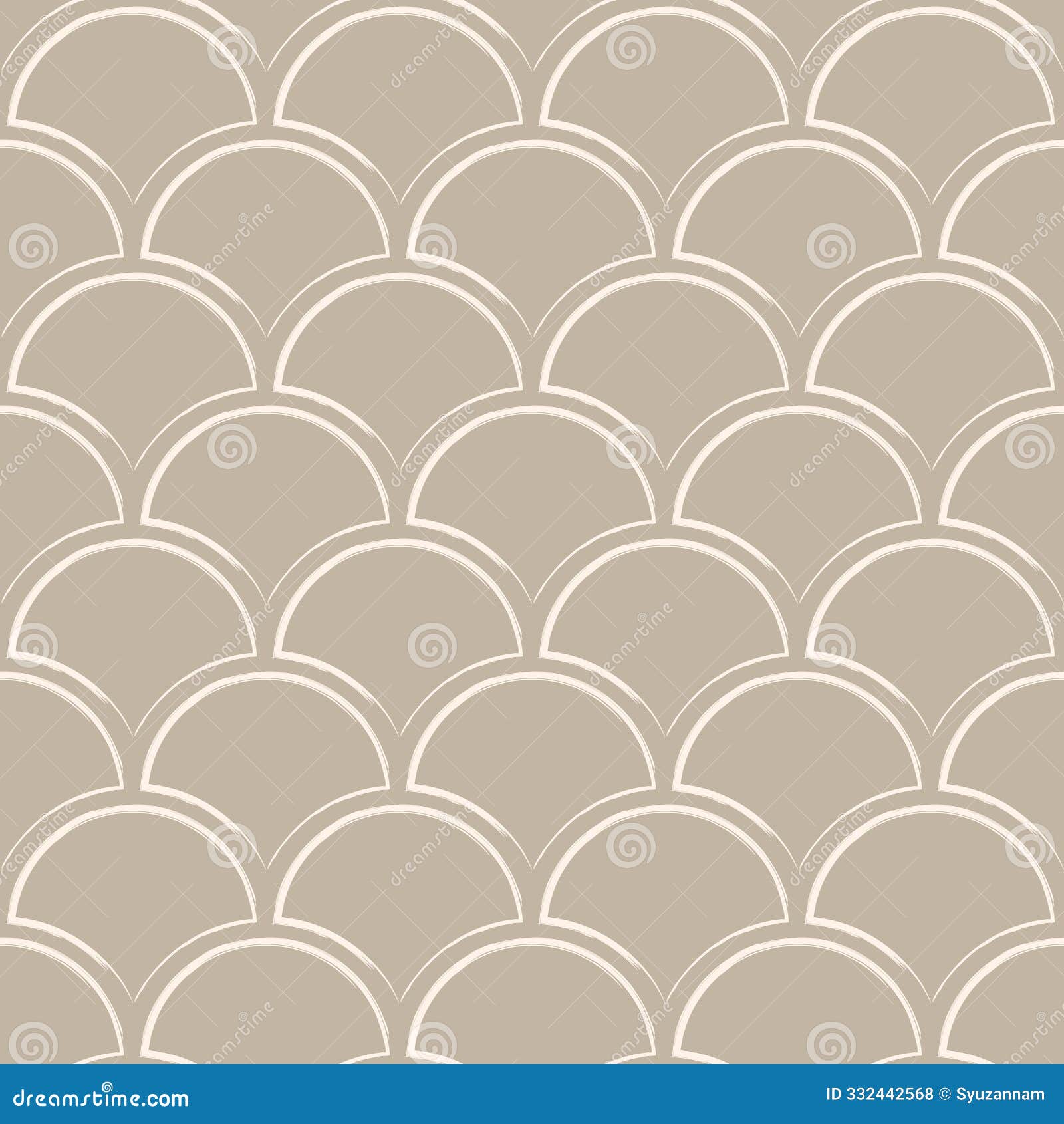 Stroke Scallop Seamless Pattern. Vector Arch Continuous Surface Design Stock Vector ...