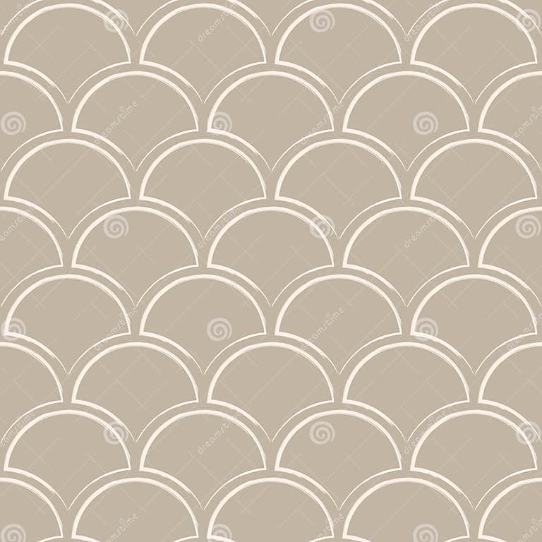 Stroke Scallop Seamless Pattern. Vector Arch Continuous Surface Design ...