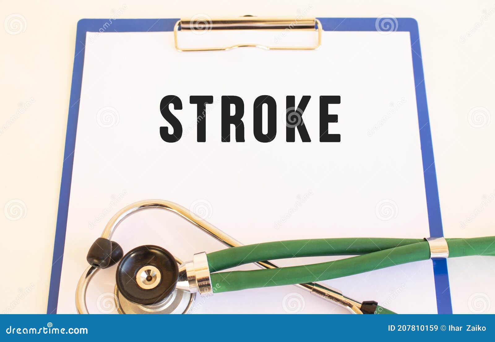 STROKE - Text on Medical Folder with Documents and Stethoscope on White ...