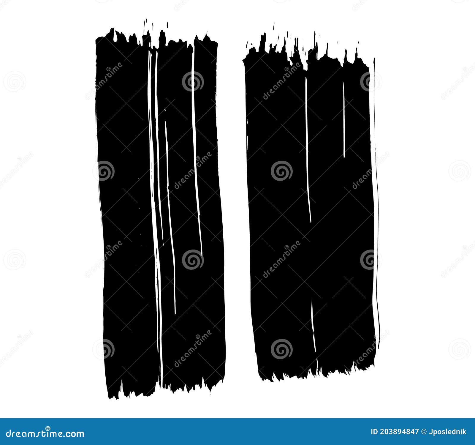 Stroke Two Wide Brushes. Vector Brush Trace Stock Vector - Illustration ...