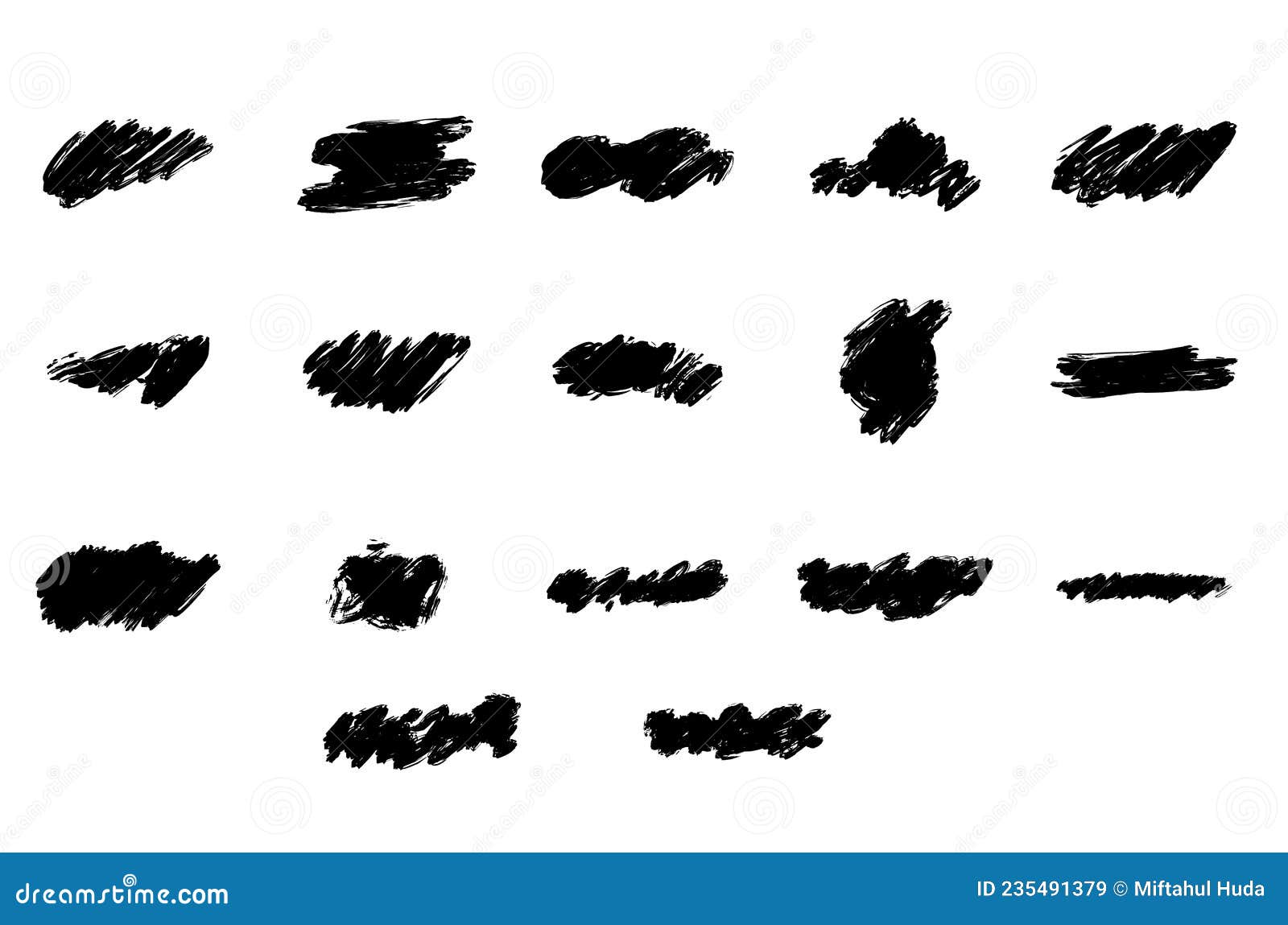 Stroke Paint Set for Graphic Design Resources. Stock Illustration ...