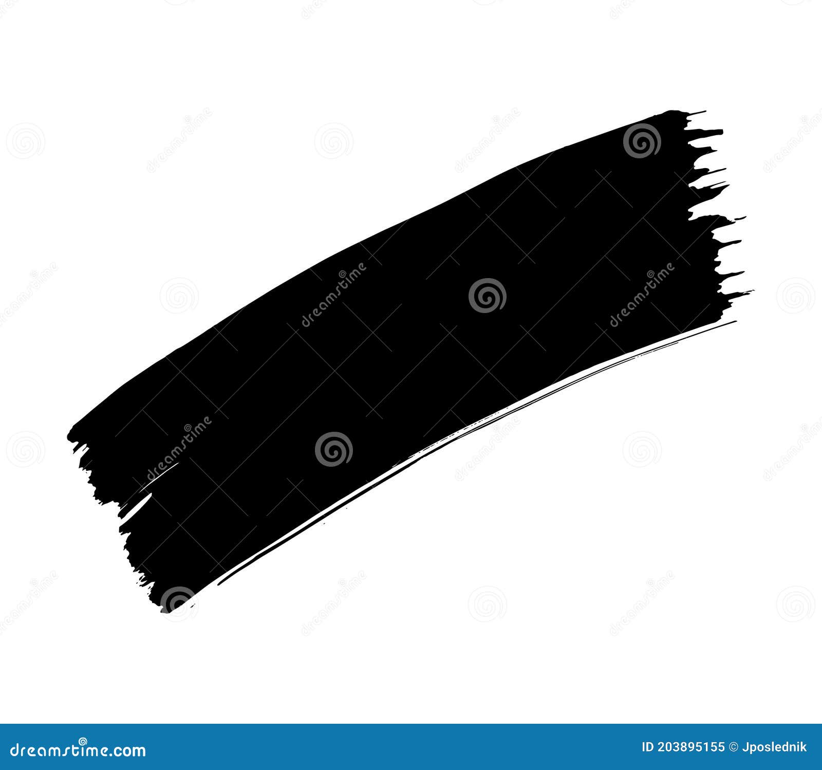 Stroke a Wide Brush. Vector Brush Trace Stock Vector - Illustration of ...