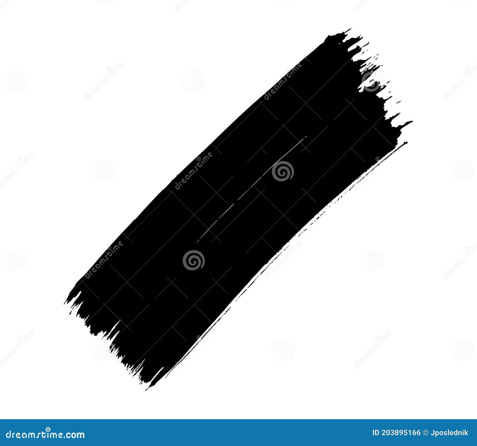 Stroke a Wide Brush. Vector Brush Trace Stock Vector - Illustration of ...