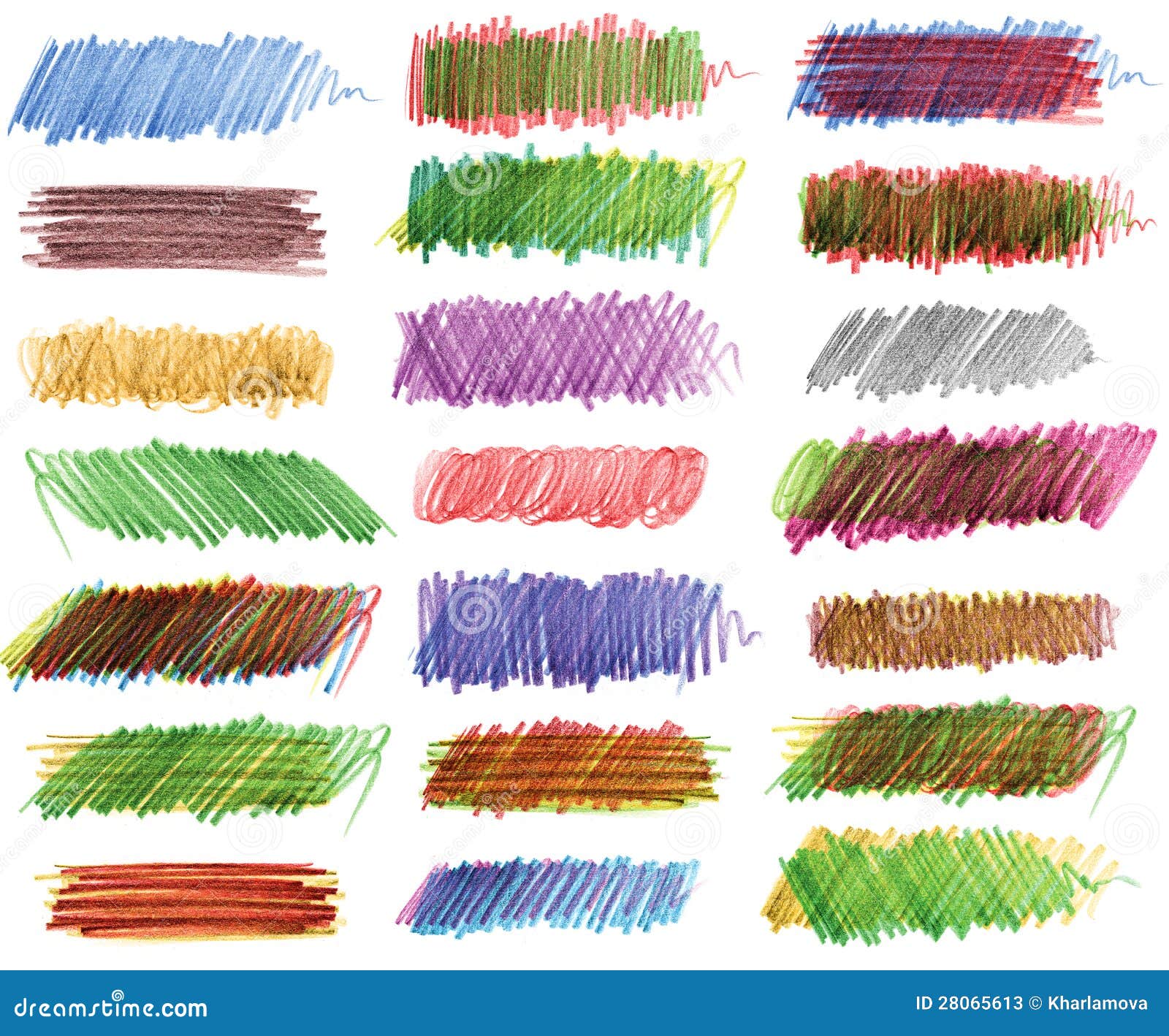 Strokes of colored pencils stock illustration. Illustration of effect ...