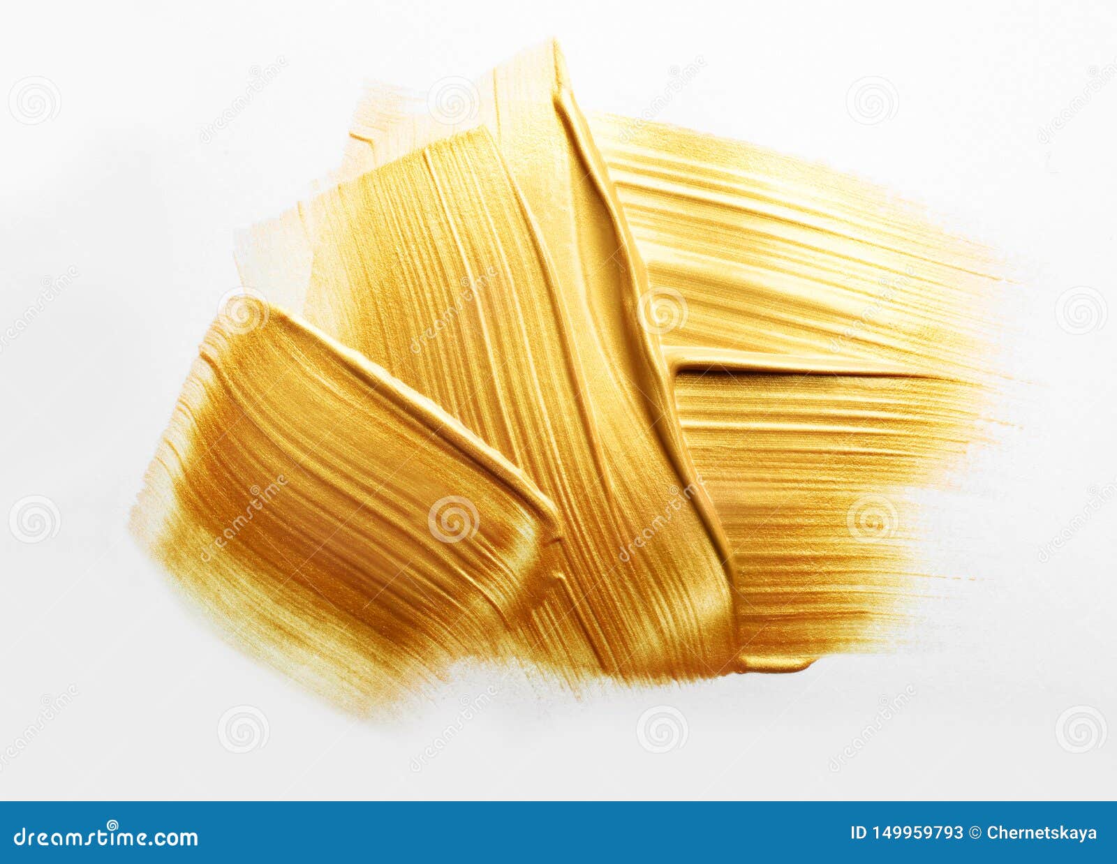 Strokes of Gold Paint Isolated on White Stock Image - Image of paint ...