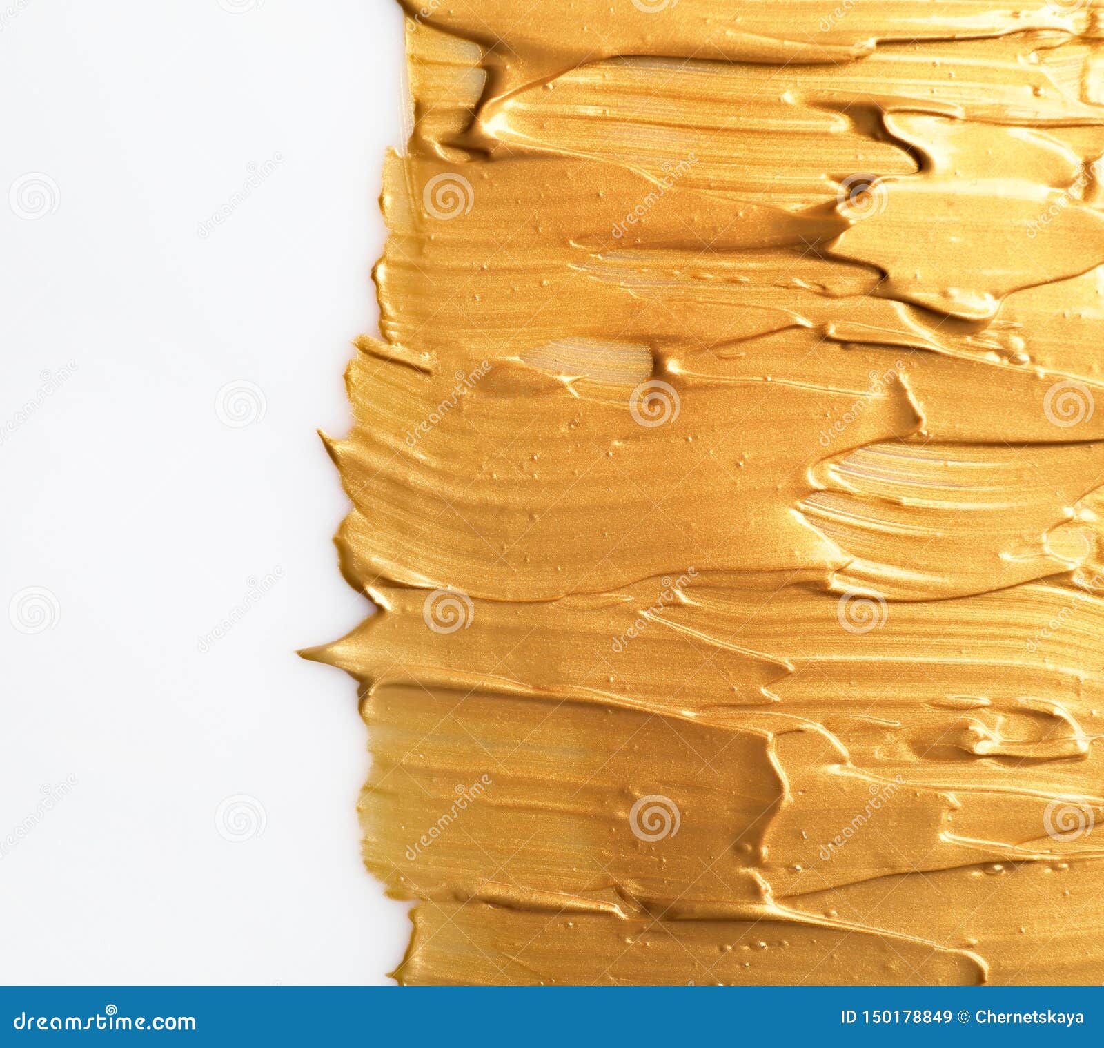 Strokes of Gold Paint Isolated on White Stock Image - Image of color ...