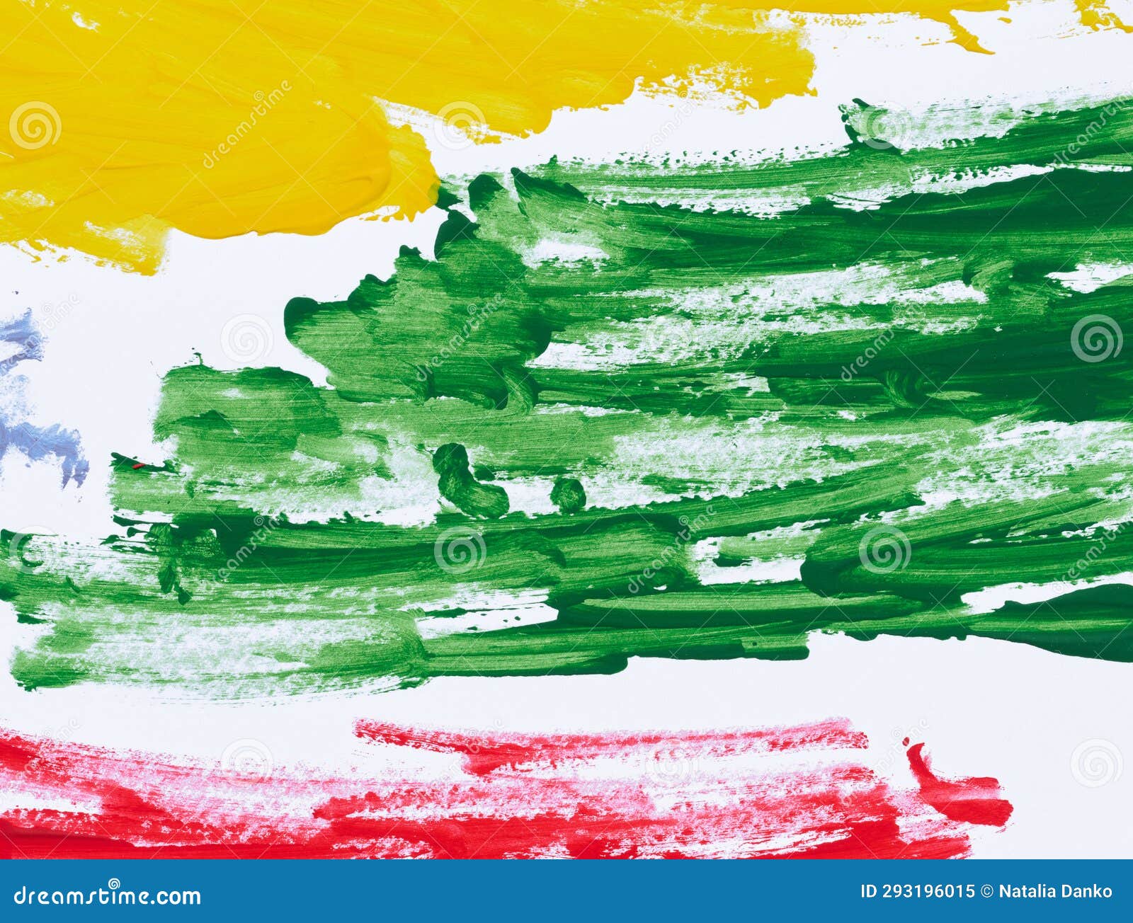 Strokes of Green, Yellow and Red Acrylic Paint Stock Illustration ...