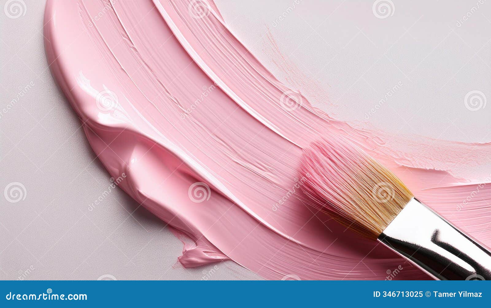 Strokes of Pink Paint with a Brush on a White Background Stock ...