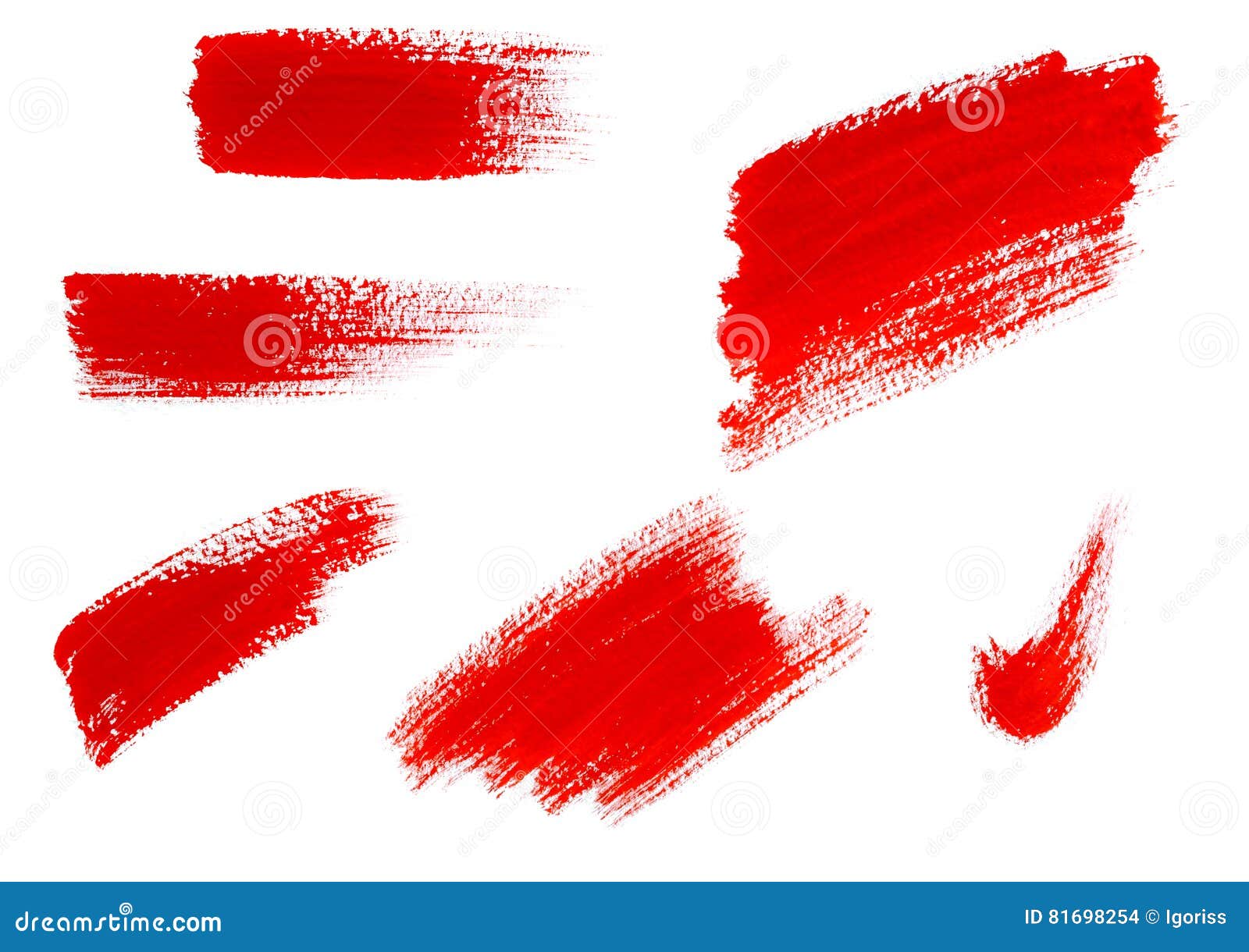 Strokes of Red Paint Isolated on White Background Stock Photo - Image ...