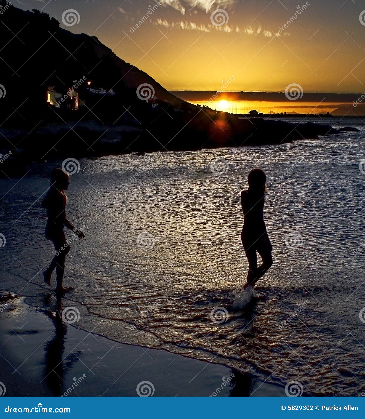 Stroll in the Ocean at Sunset Stock Photo - Image of rachel, legs: 5829302
