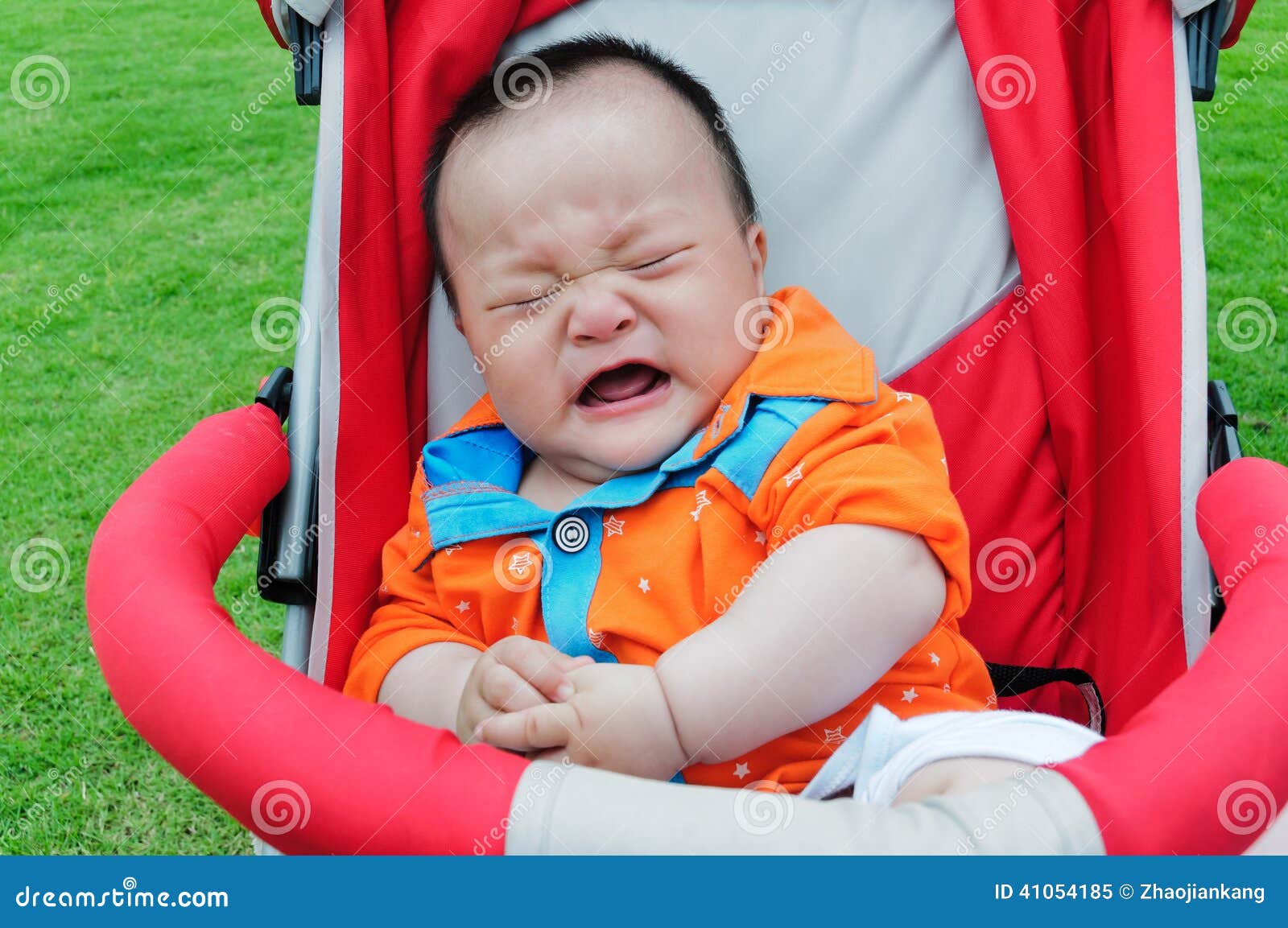 The stroller crying baby stock image. Image of carriage - 41054185