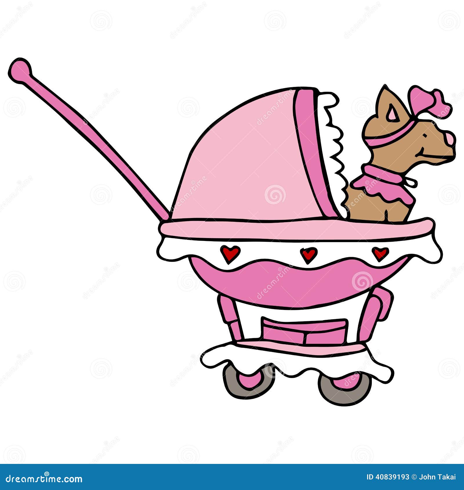 Stroller Dog stock vector. Illustration of yorkie, cartoon - 40839193