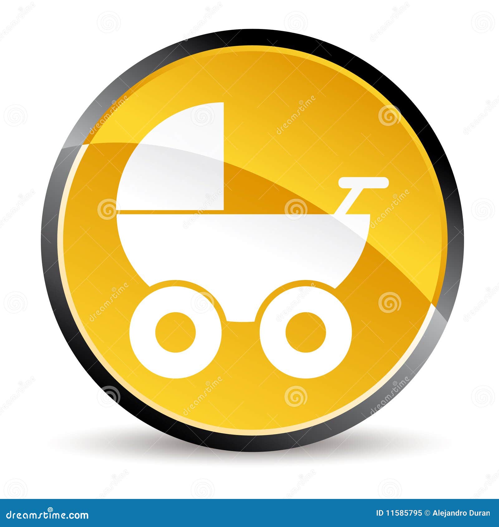 Stroller icon stock vector. Illustration of father, tires - 11585795