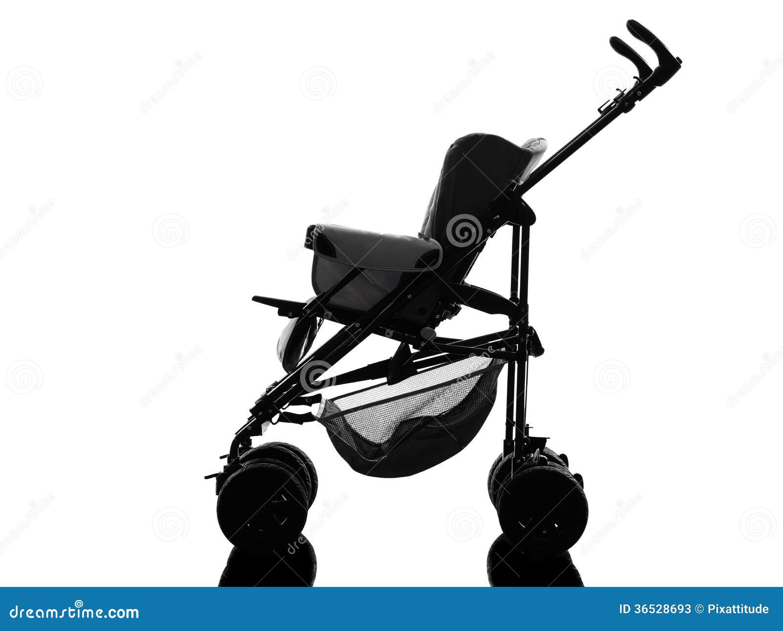 Stroller Prams Baby Carriage Silhouette Stock Image - Image of white ...
