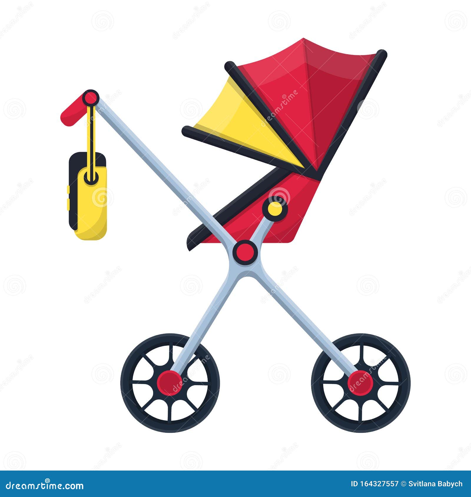 Stroller Vector Icon.Cartoon Vector Icon Isolated on White Background ...