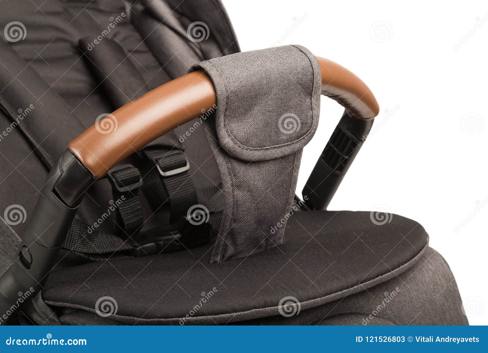 A Stroller on a White Background, Details of a Stroller Close-up. Stock ...