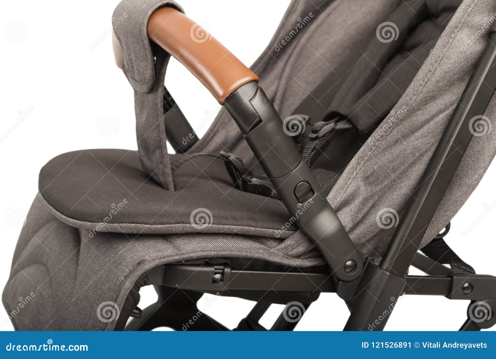 A Stroller on a White Background, Details of a Stroller Close-up. Stock ...