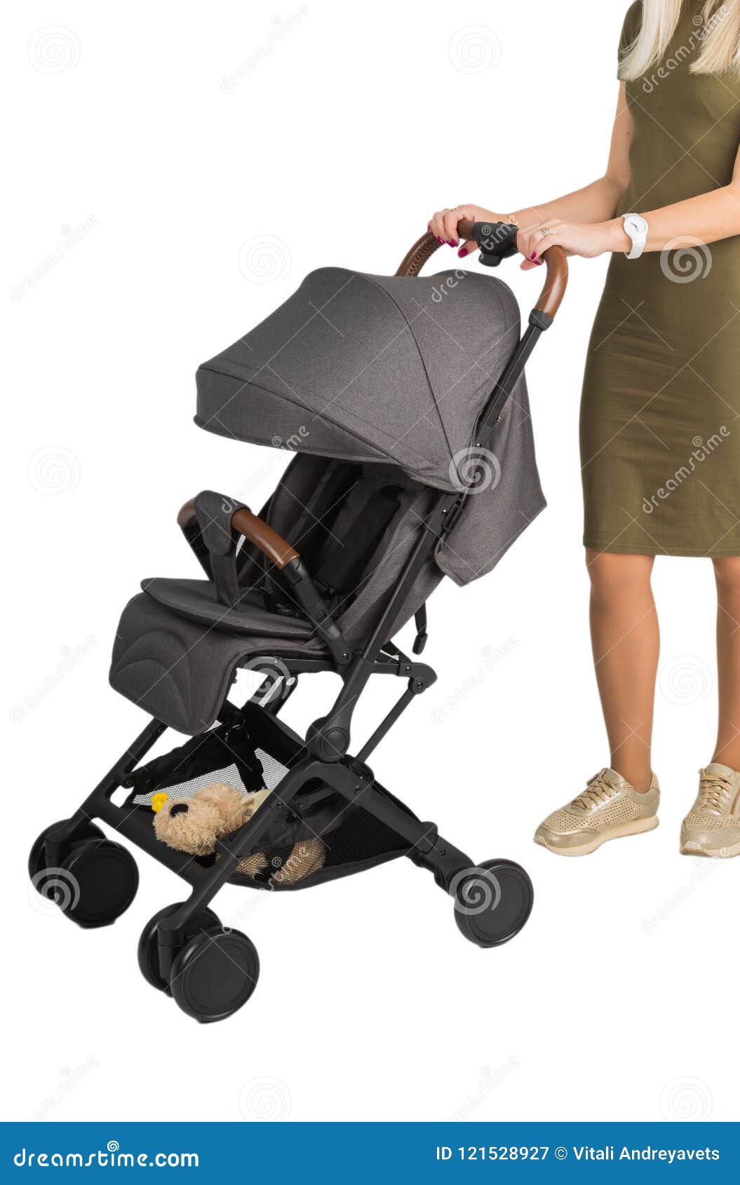 A Stroller on a White Background, Modern Design. Stock Image - Image of ...