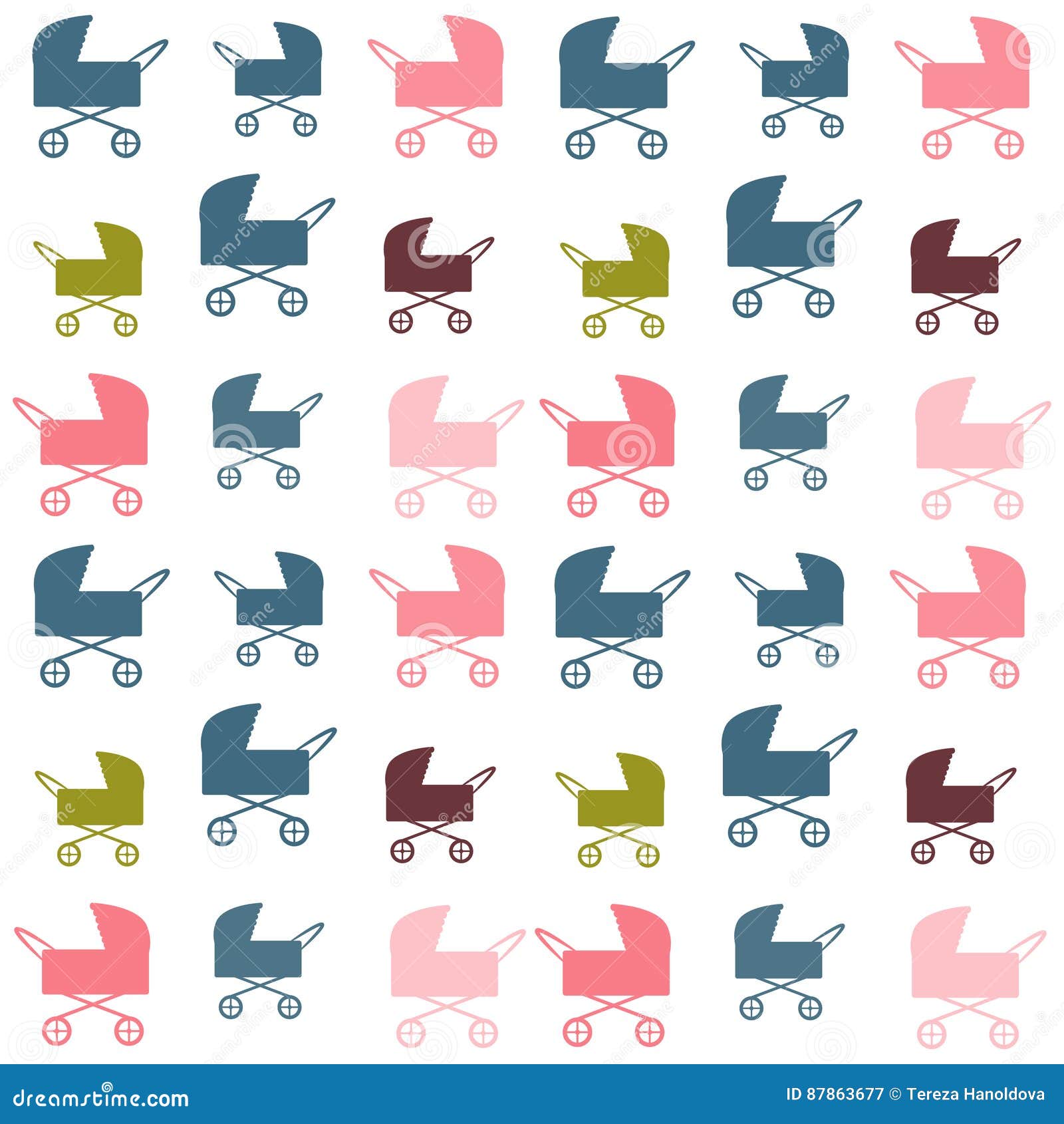 Strollers on White Background Stock Vector - Illustration of carriage ...