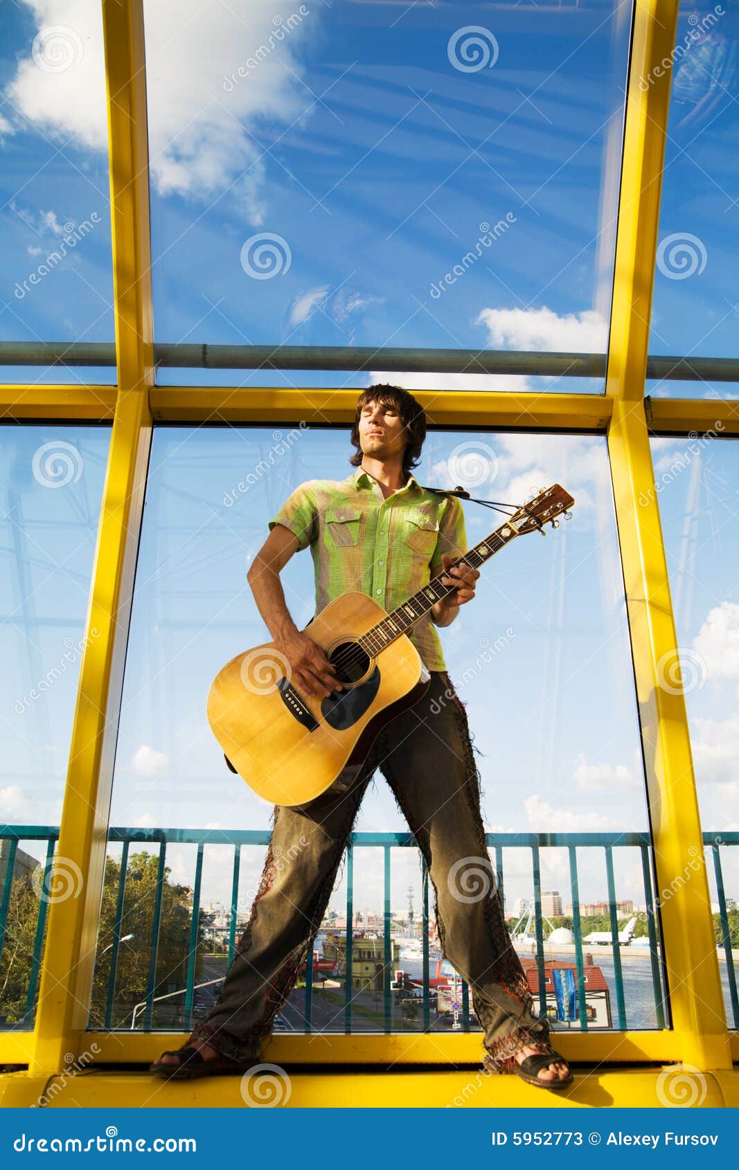 Strolling musician stock image. Image of musical, look - 5952773
