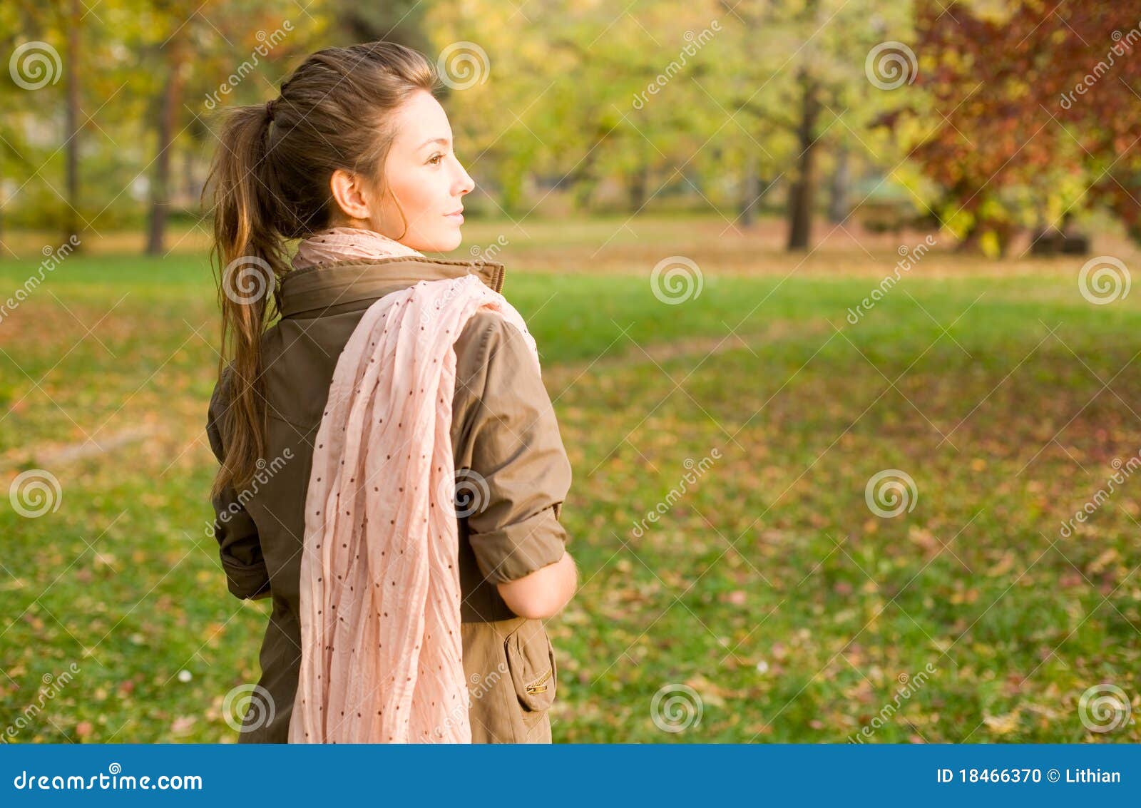 Strolling in the park. stock photo. Image of feminine - 18466370