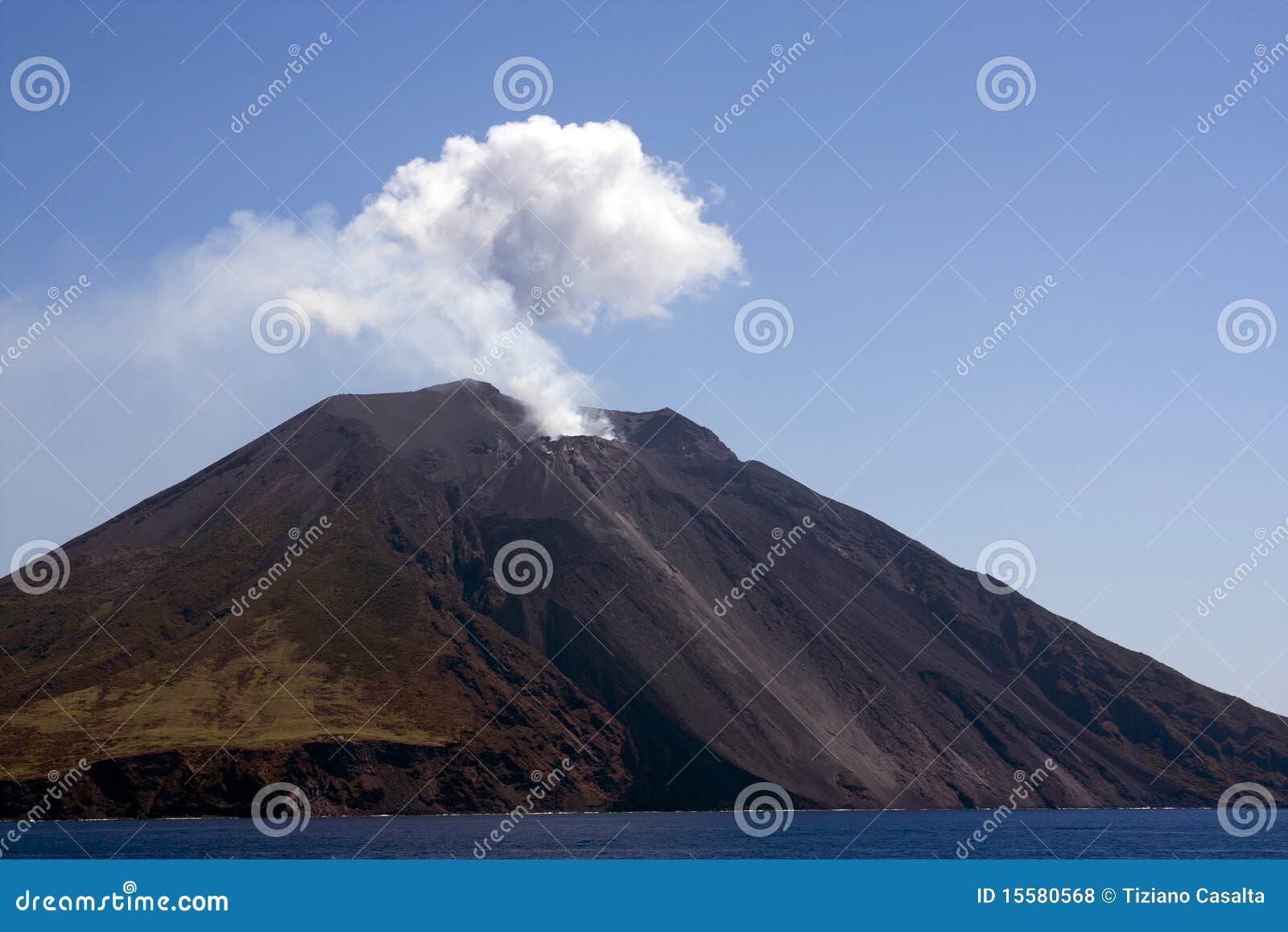 Stromboli island stock photo. Image of waves, mediterranean - 15580568