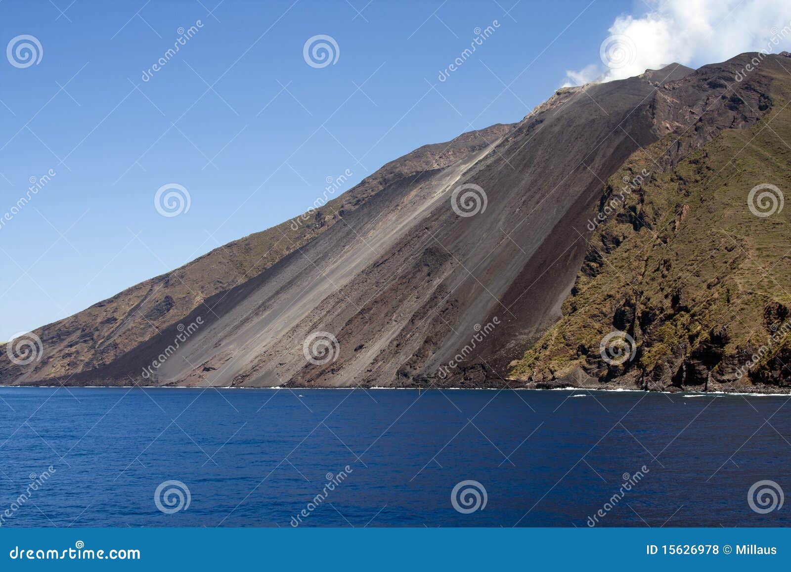 Stromboli island stock photo. Image of calm, mountain - 15626978