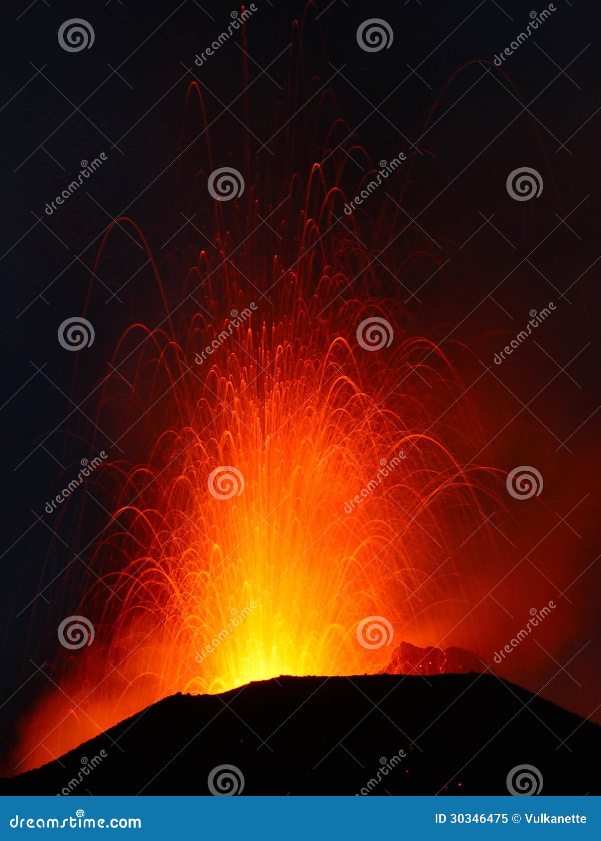 Strombolian eruption stock image. Image of eruption, fire - 30346475