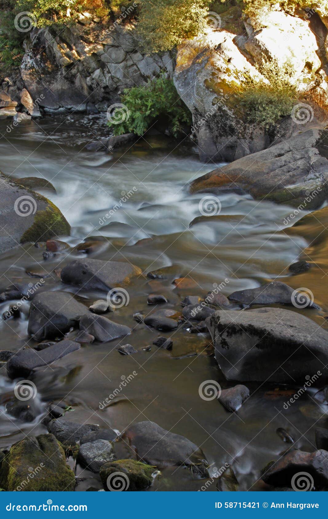 Stromend Water Over Rotsen En Keien Stock Afbeelding - Image of ...