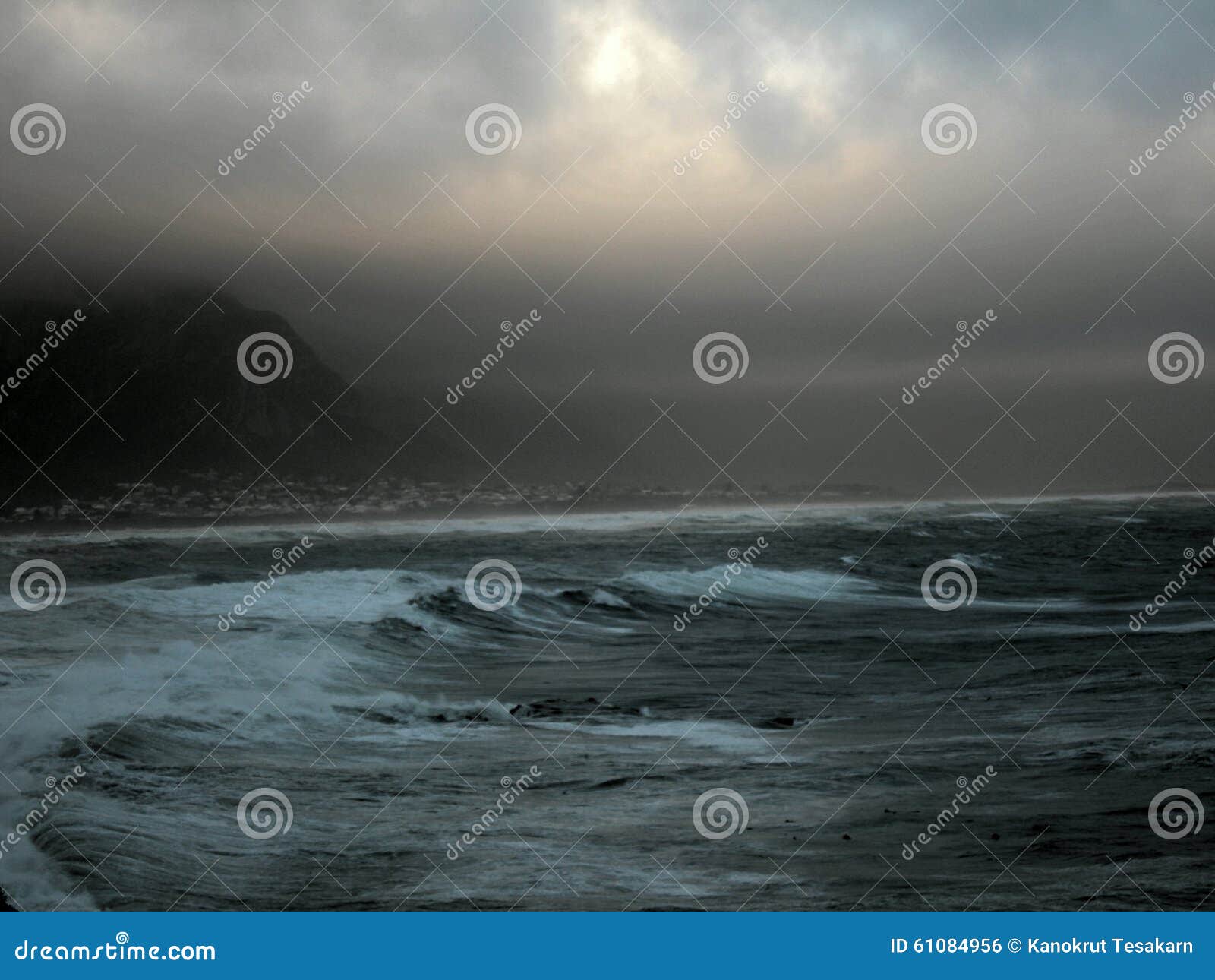 Stromy sea in the night stock photo. Image of stromy - 61084956