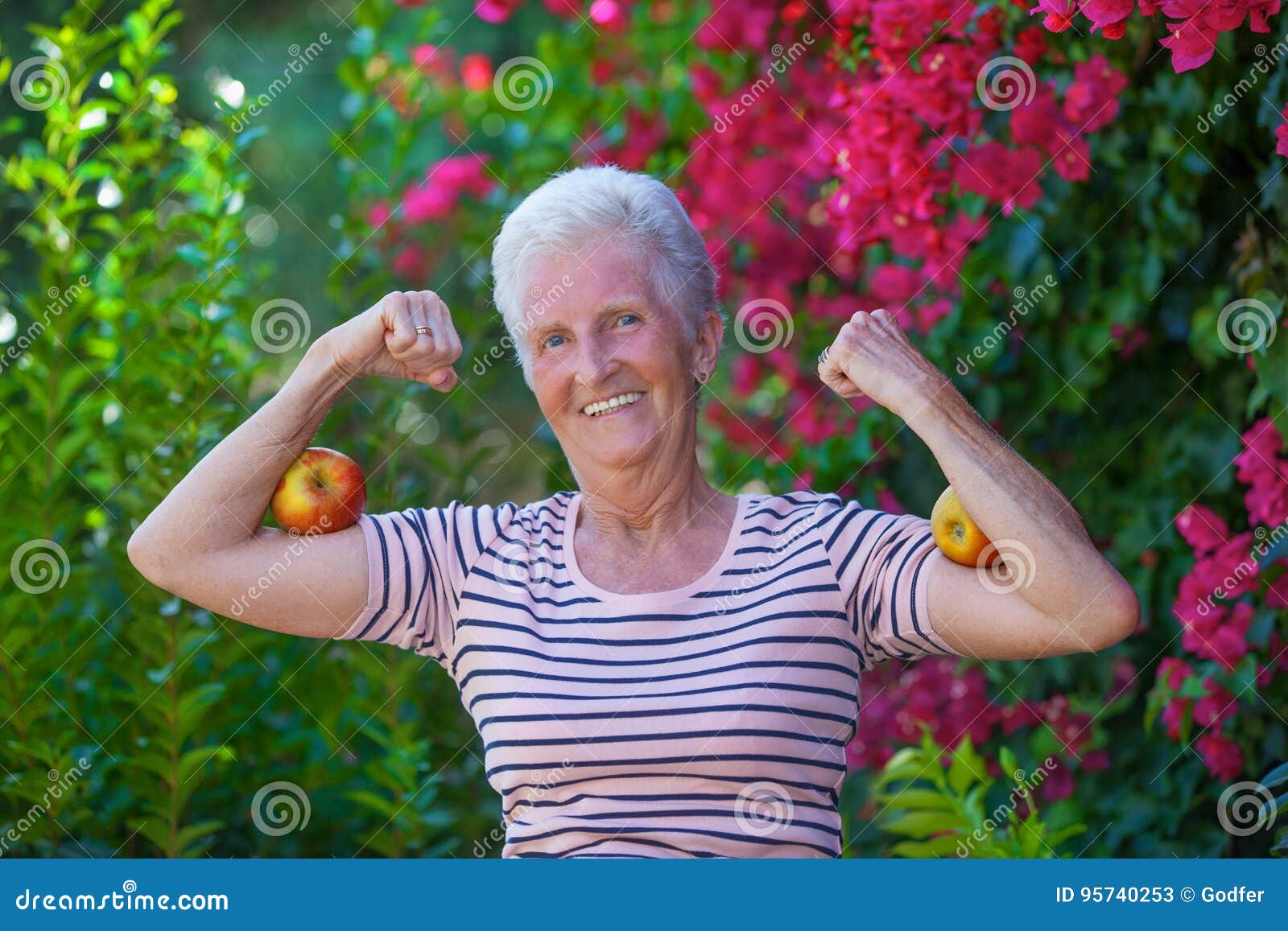 Strong active senior stock image. Image of people, fruit - 95740253