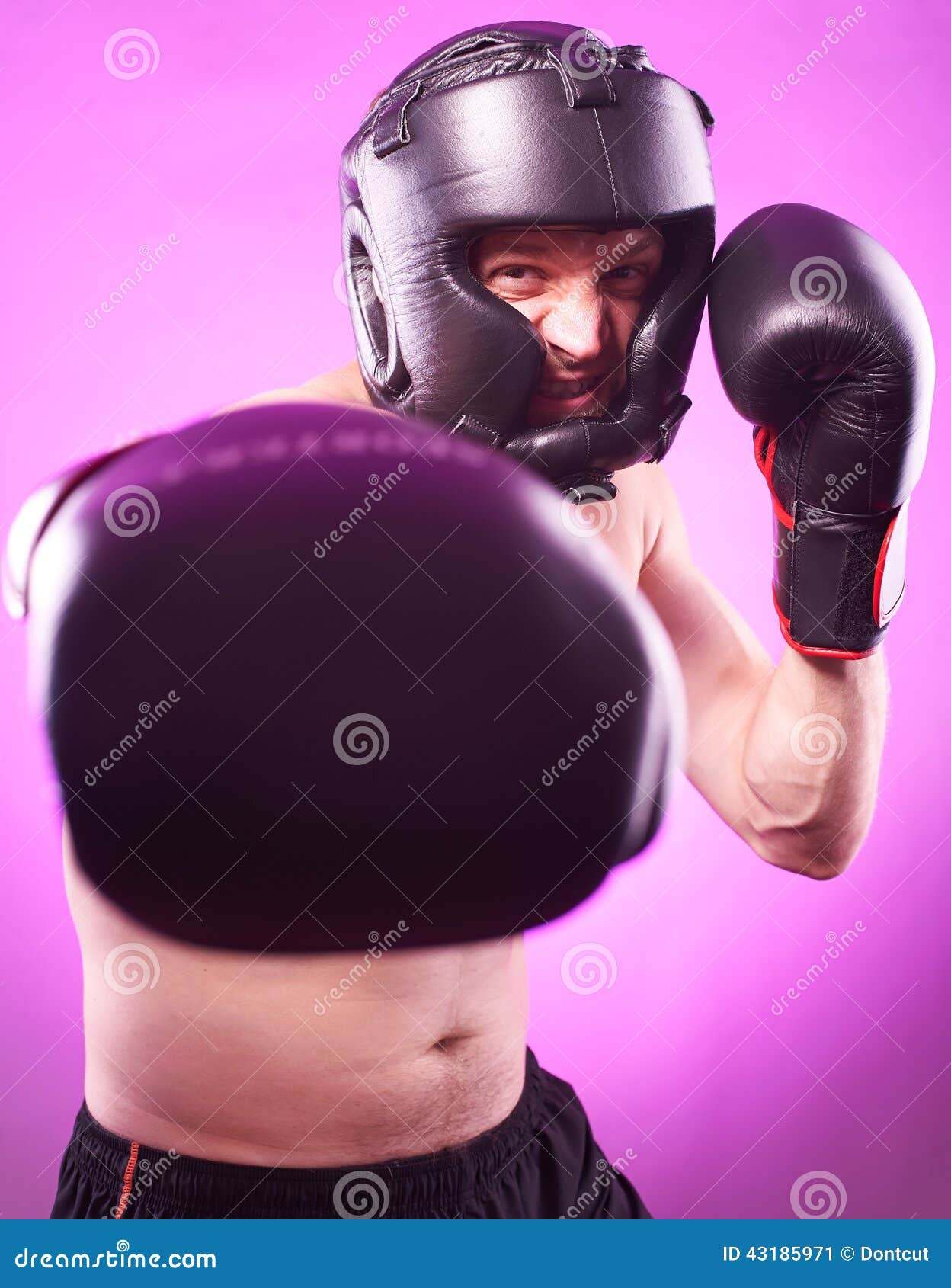 Strong aggressive boxer stock image. Image of athlete - 43185971