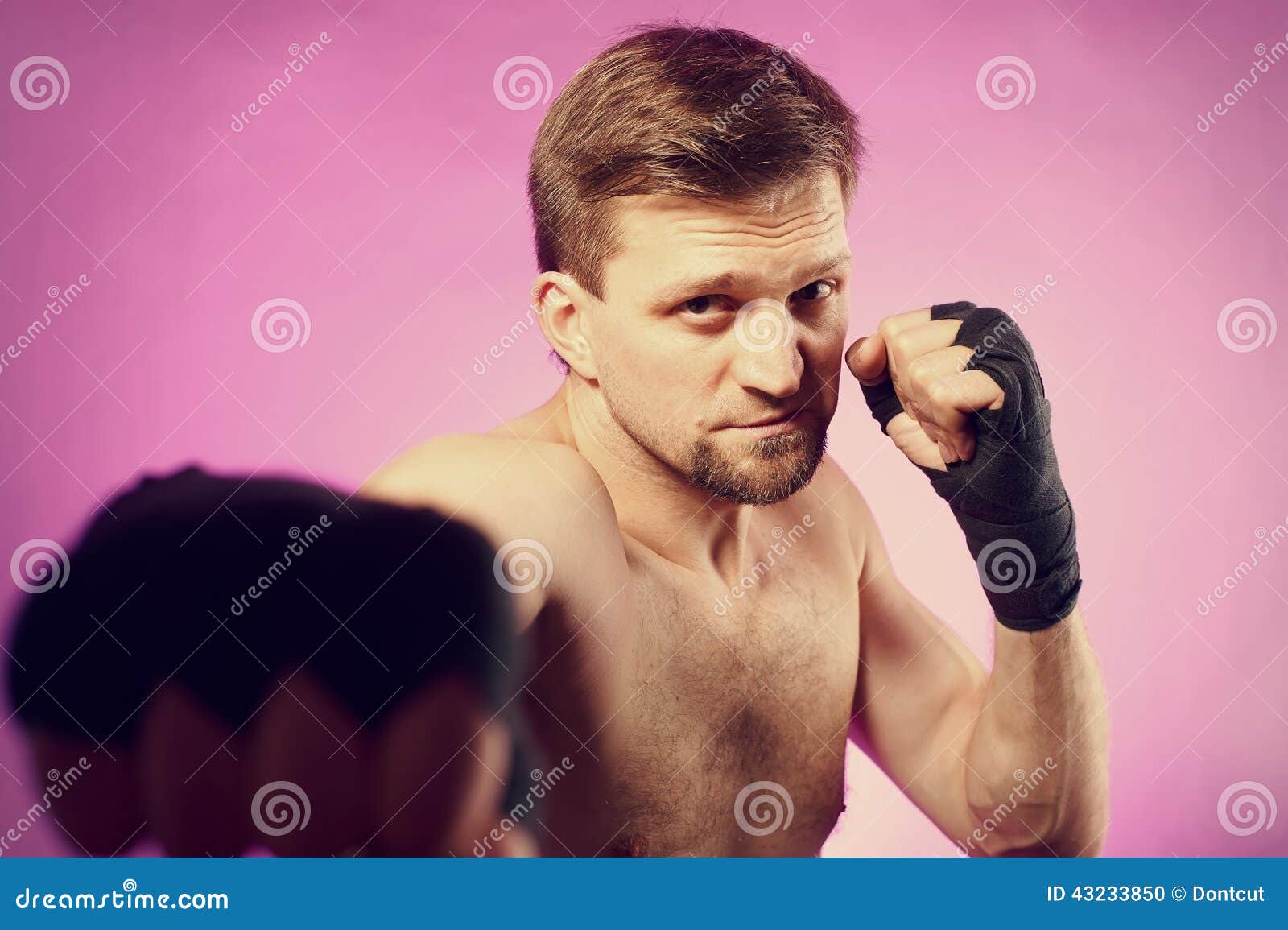 Strong aggressive boxer stock photo. Image of anger, competition - 43233850