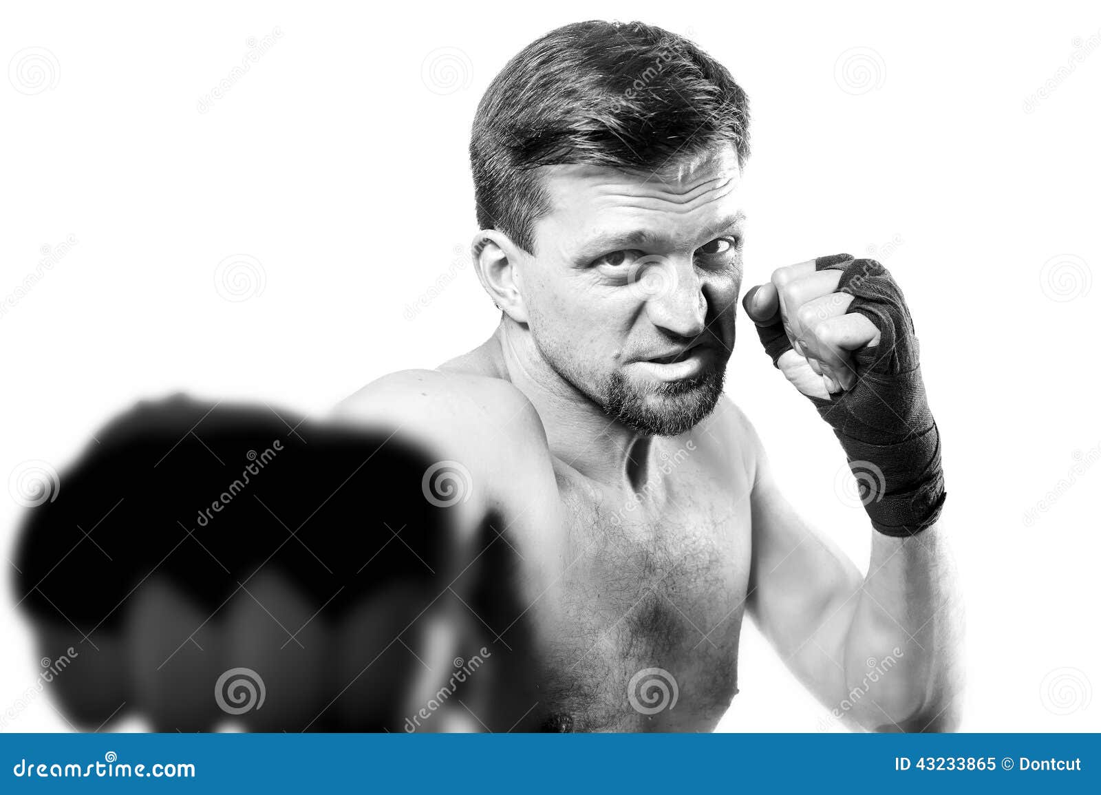 Strong aggressive boxer stock image. Image of athlete - 43233865