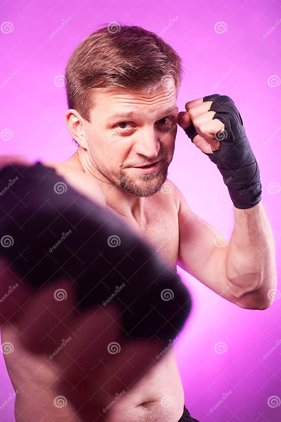 Strong aggressive boxer stock photo. Image of expression - 43233868