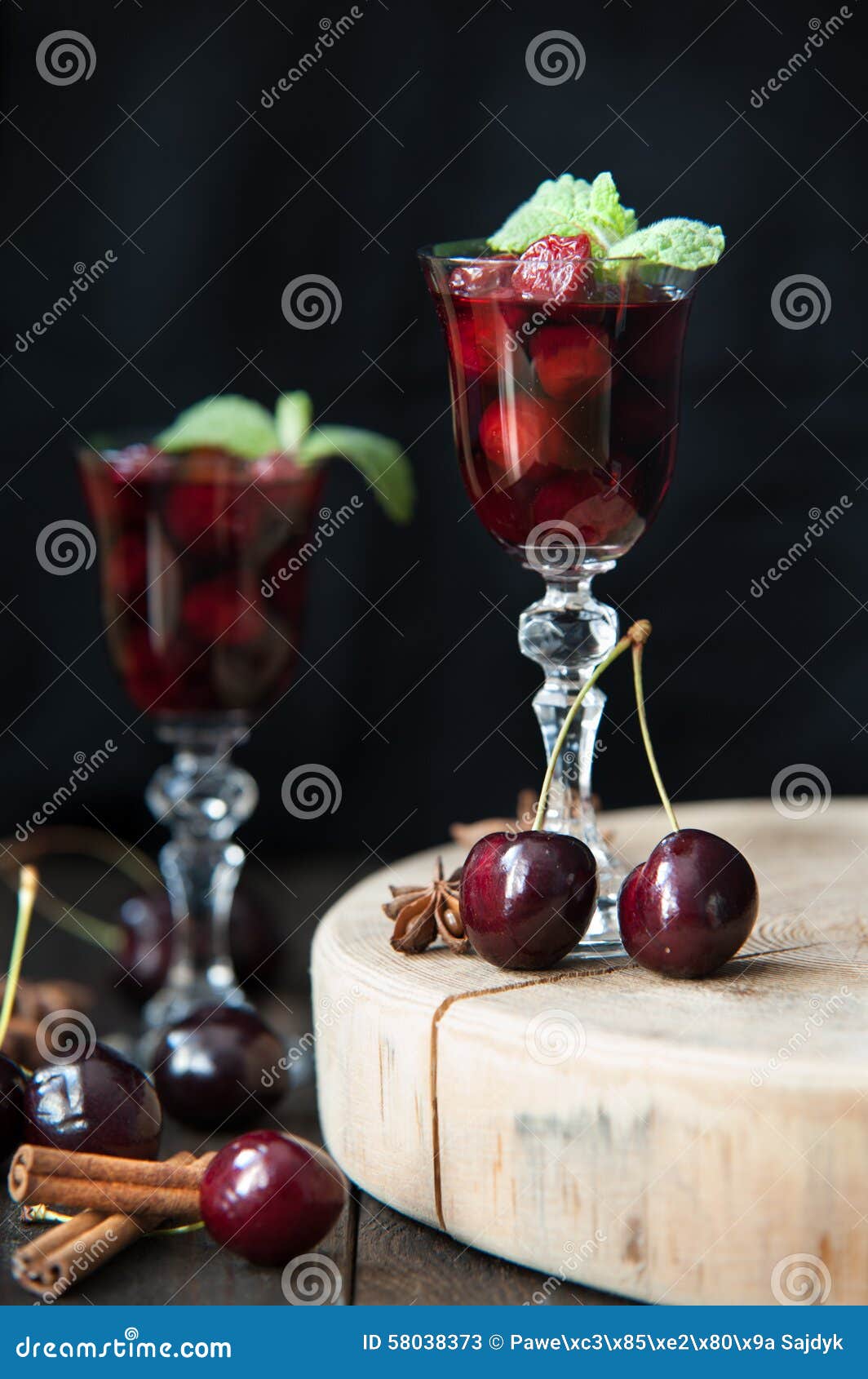 Strong Alcohol Cherry Liqueur Stock Image - Image of delicious ...