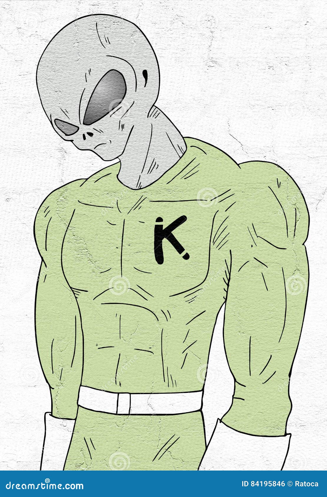 Strong alien stock illustration. Illustration of action - 84195846