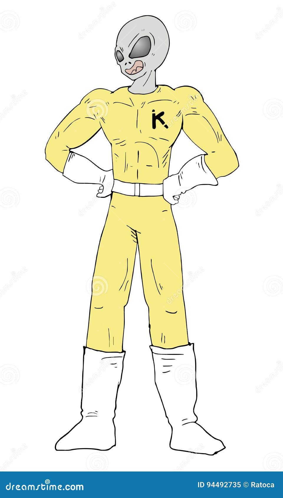 Strong alien stock vector. Illustration of muscle, anatomy - 94492735