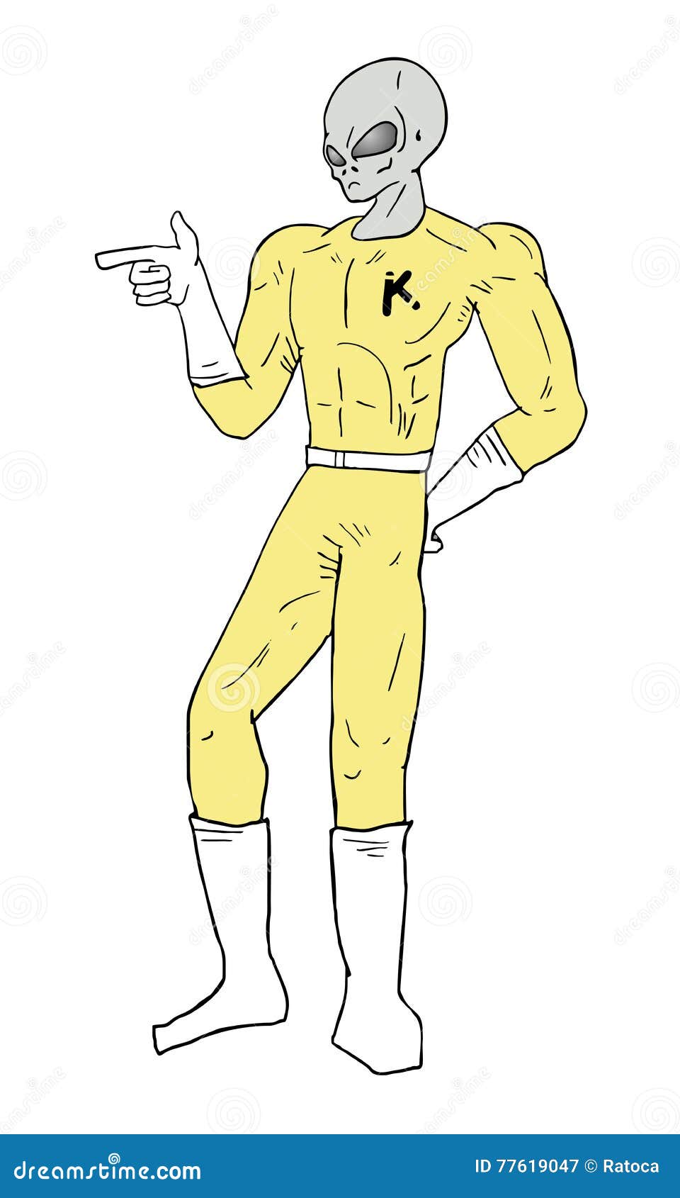 Strong alien stock vector. Illustration of point, super - 77619047