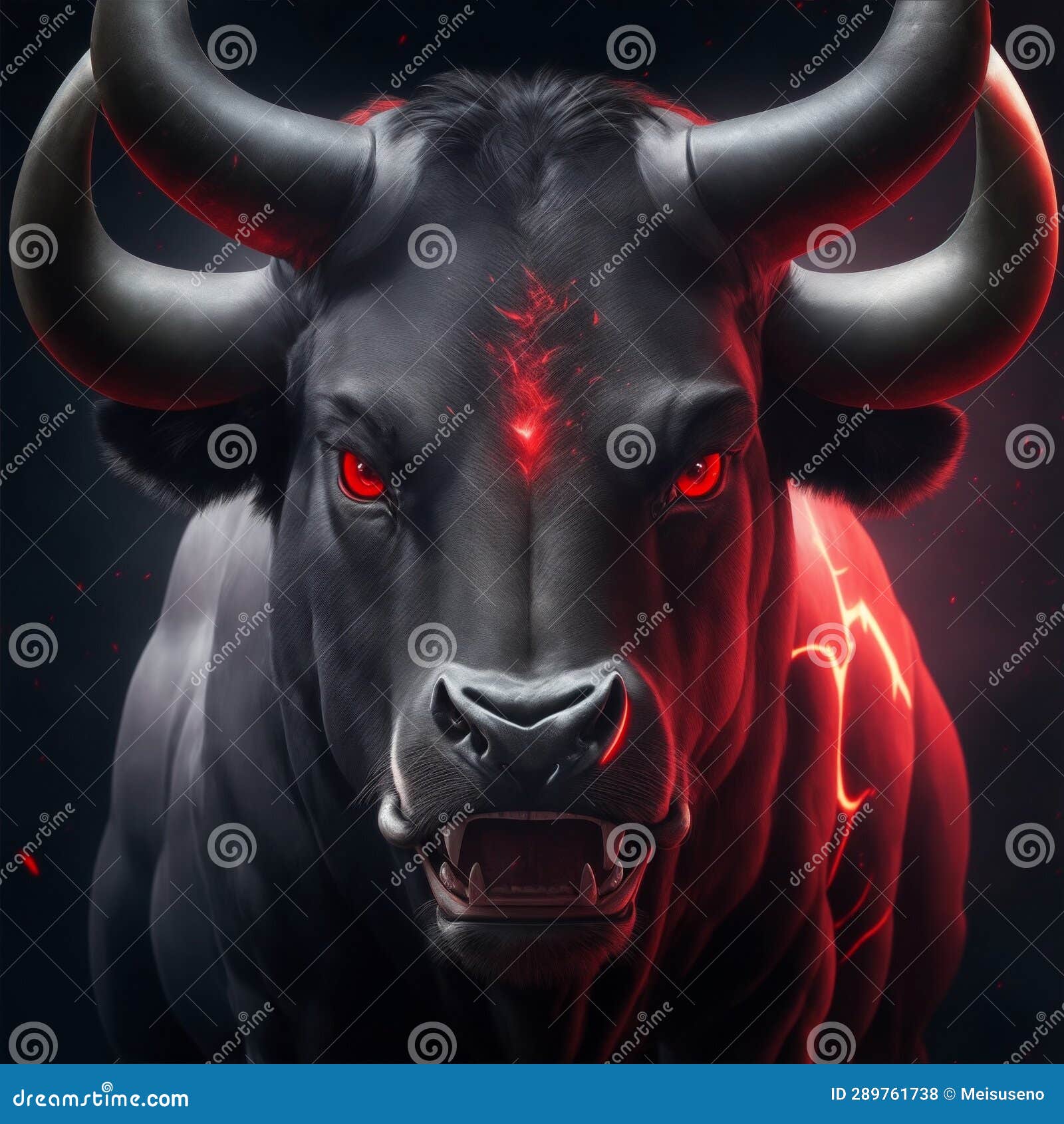 Strong and Angry Bull Animal Stock Illustration - Illustration of ...
